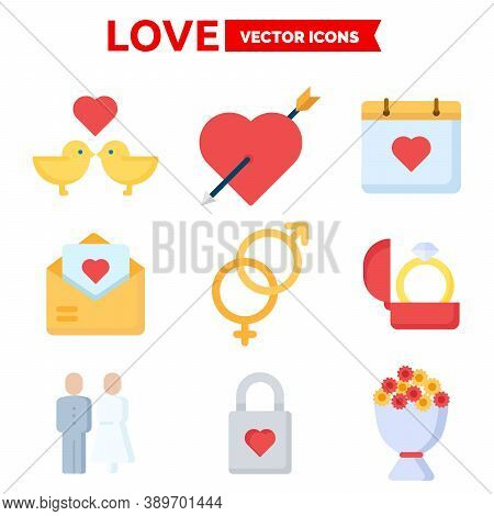 Love Icon Set Color Vector & Photo (Free Trial) | Bigstock