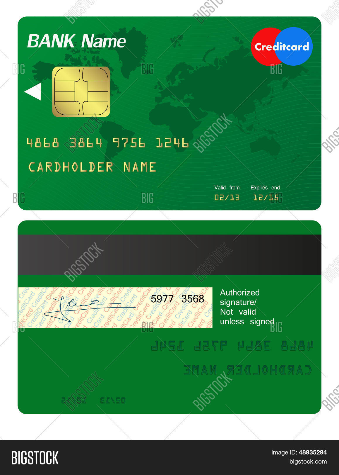 Front Back Credit Vector & Photo (Free Trial) | Bigstock