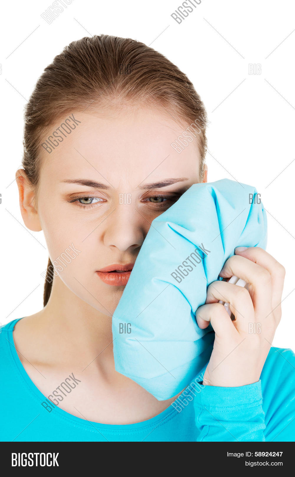 Woman Pressing Her Image & Photo (Free Trial) | Bigstock