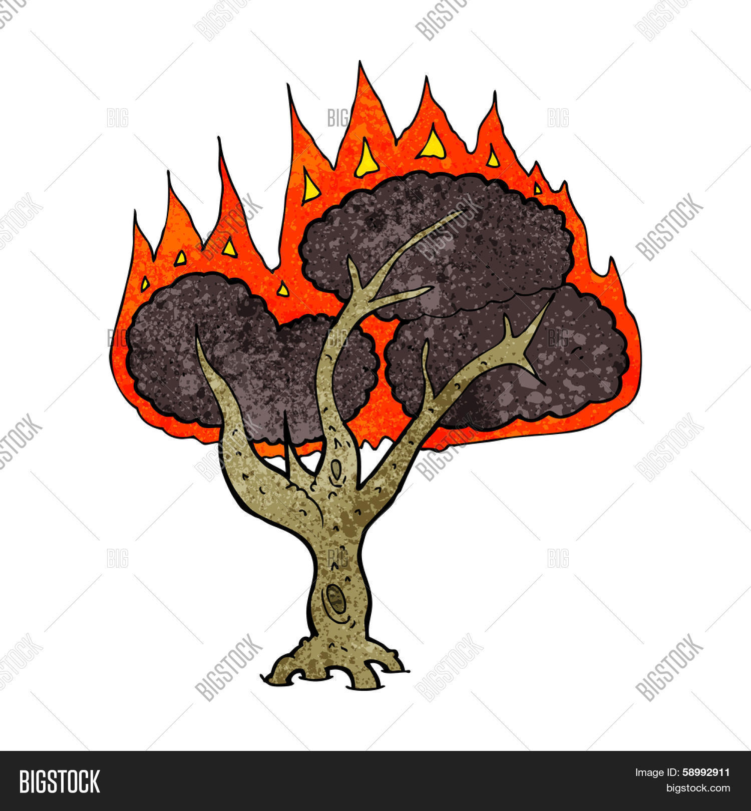 Cartoon Burning Tree Vector & Photo (Free Trial) | Bigstock