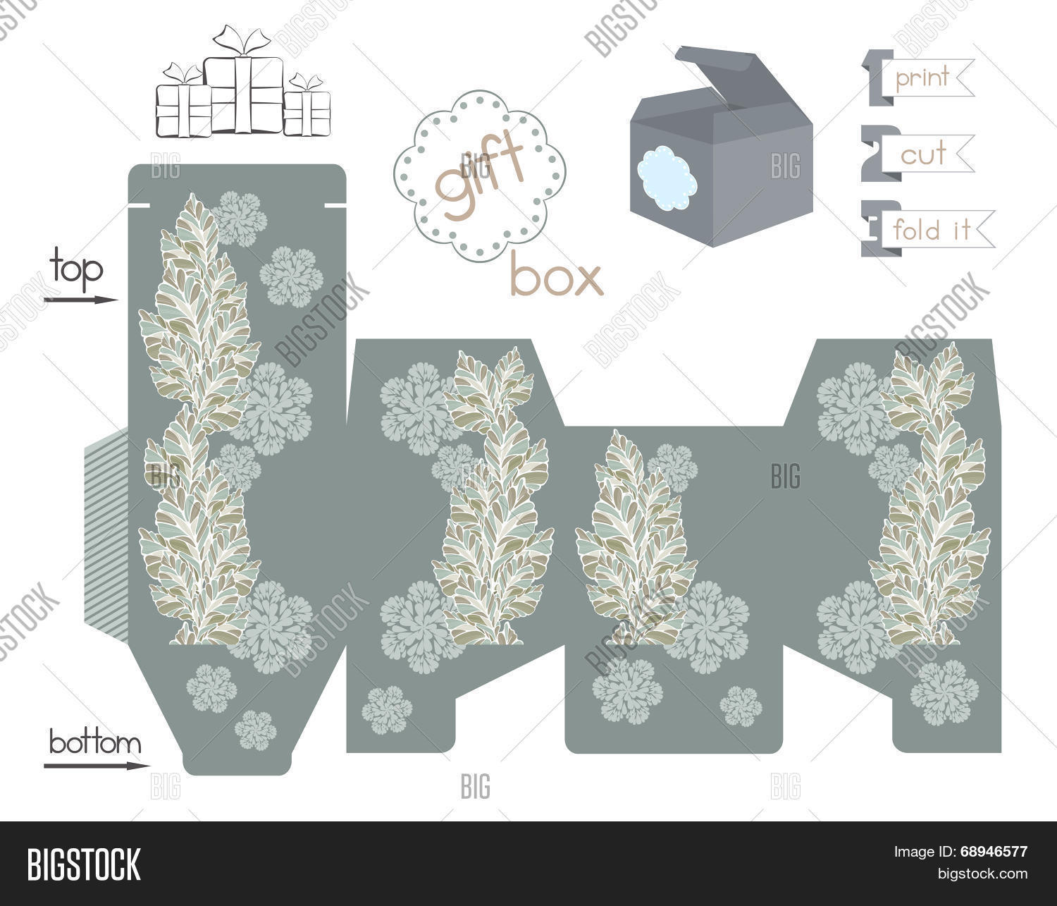 Printable Gift Box Vector & Photo (Free Trial) | Bigstock