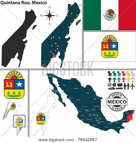 Map Quintana Roo, Vector & Photo (Free Trial) | Bigstock