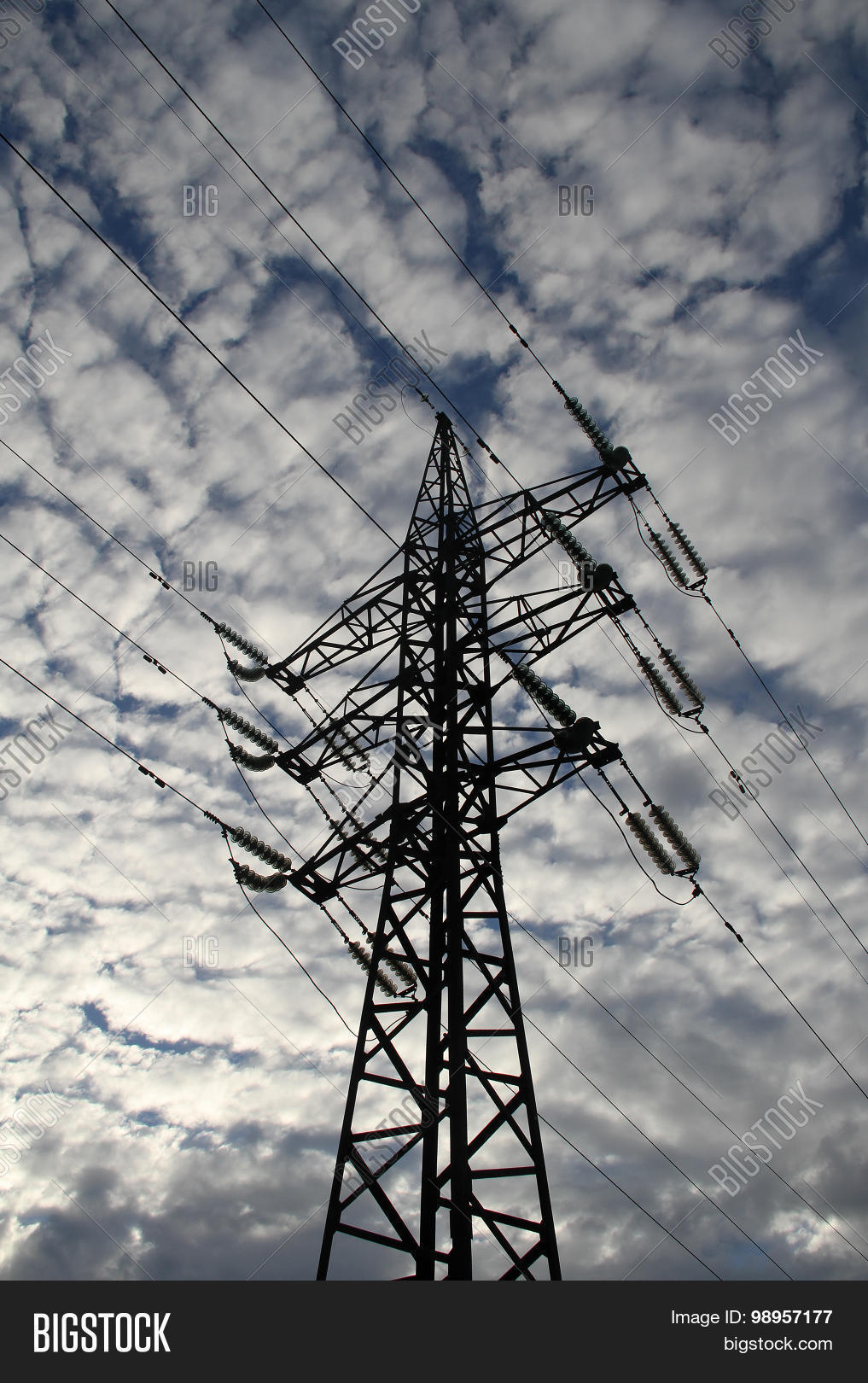 Pylon Wires High Image & Photo (Free Trial) | Bigstock