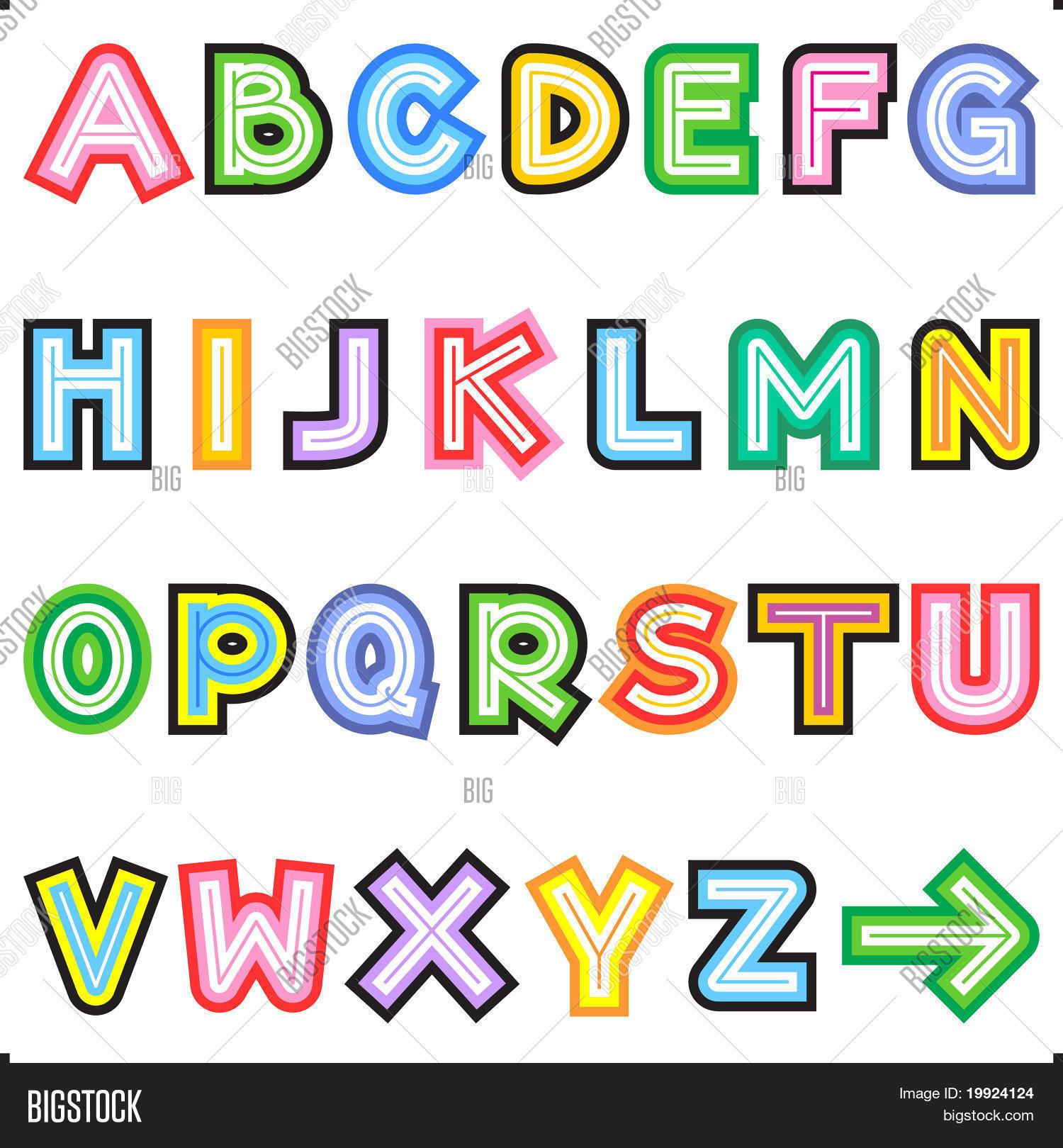 Striped Letters Vector & Photo (Free Trial) | Bigstock