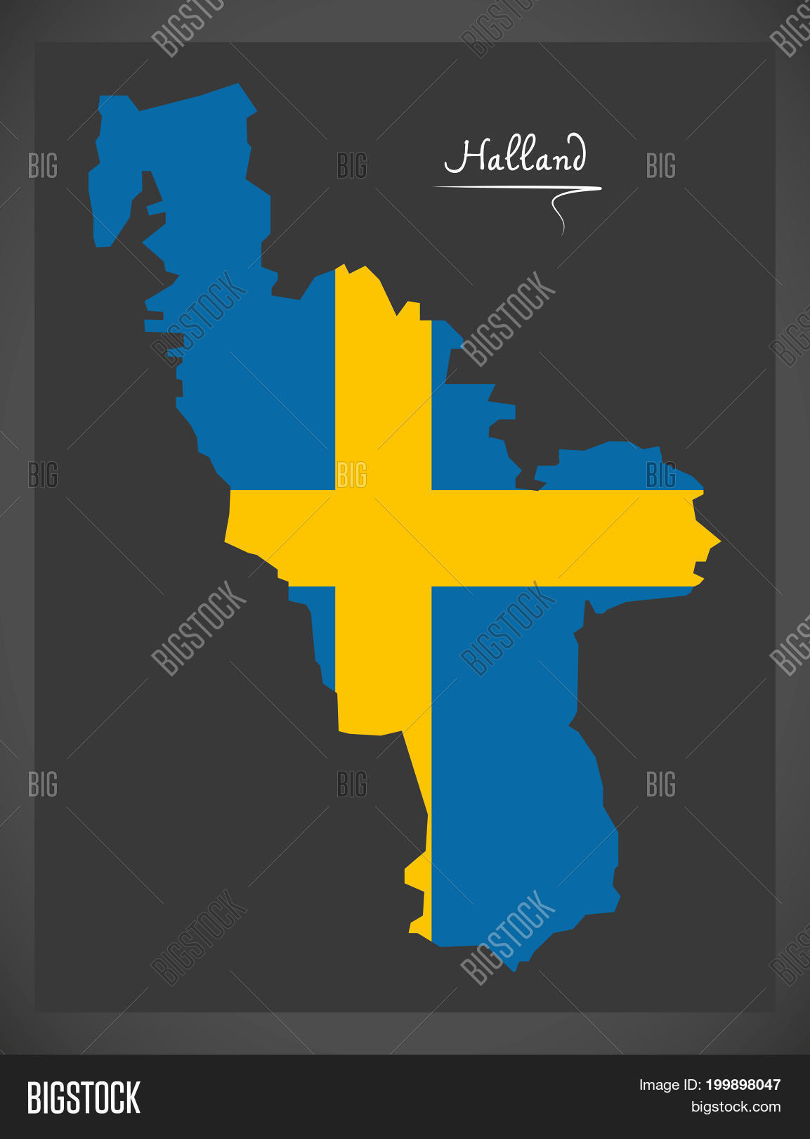 Halland Map Sweden Image & Photo (Free Trial) | Bigstock