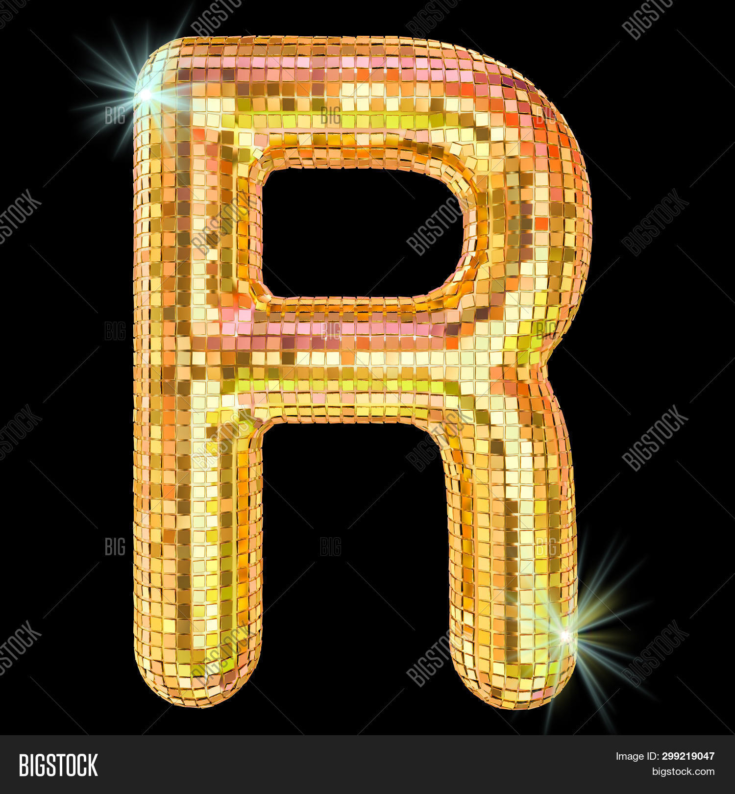 The Letter R In Glitter