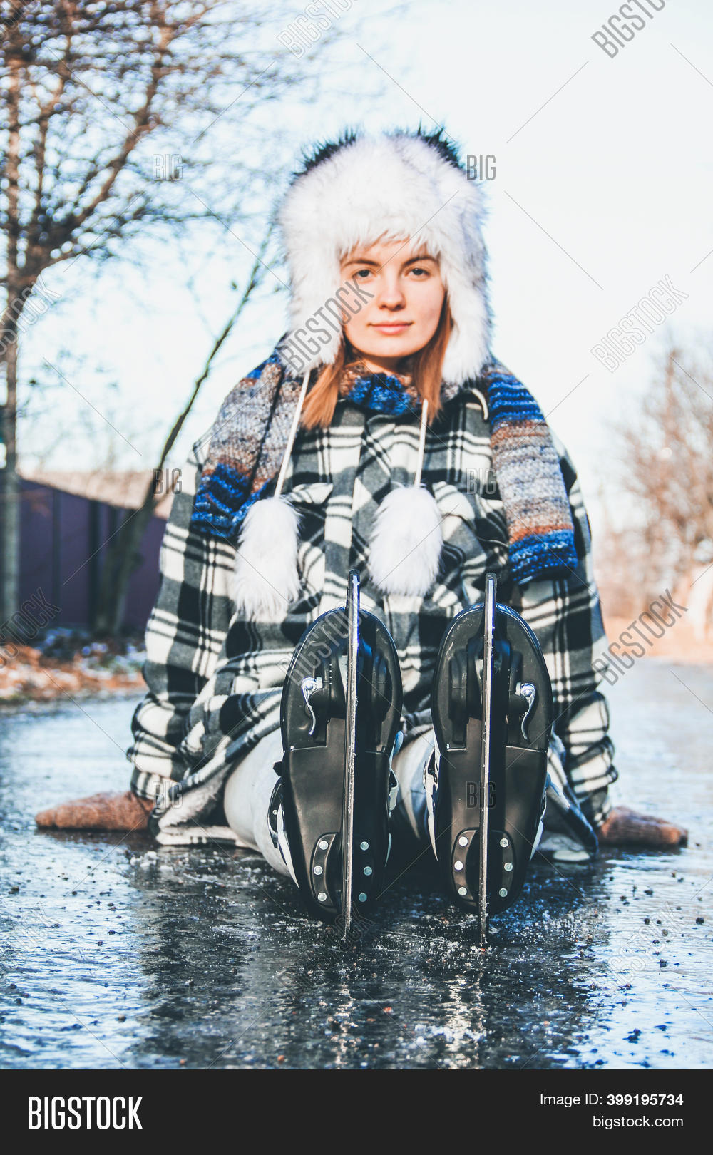 Girl Sitting On Ice. Image & Photo (Free Trial) | Bigstock