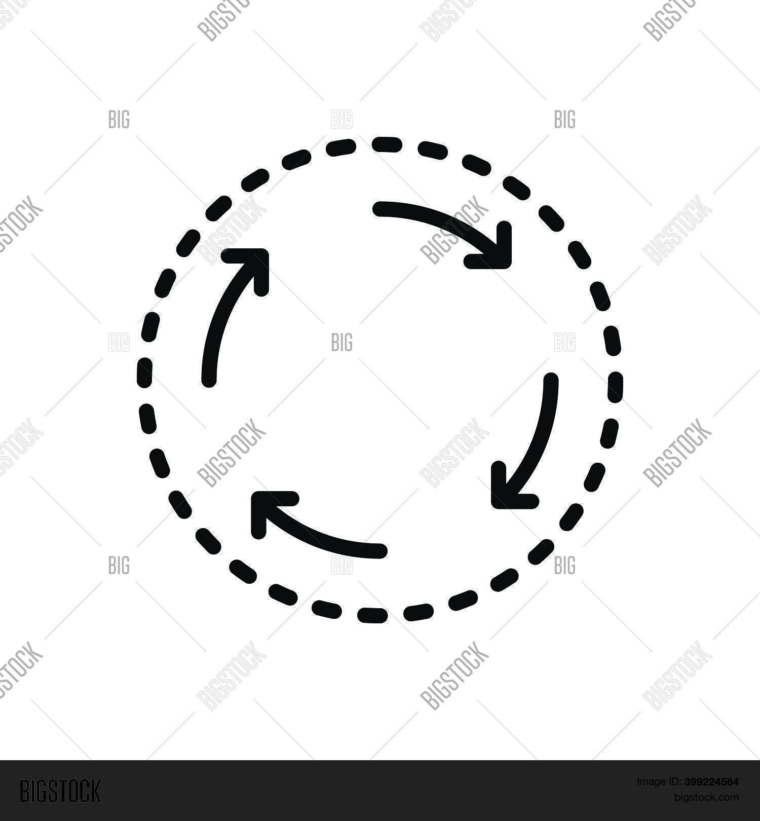 Black Line Icon Cycle Vector & Photo (Free Trial) | Bigstock