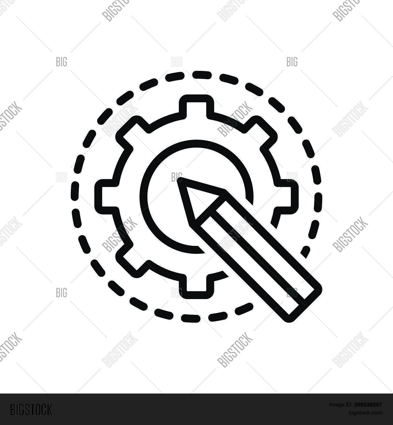 Black Line Icon Vector & Photo (Free Trial) | Bigstock