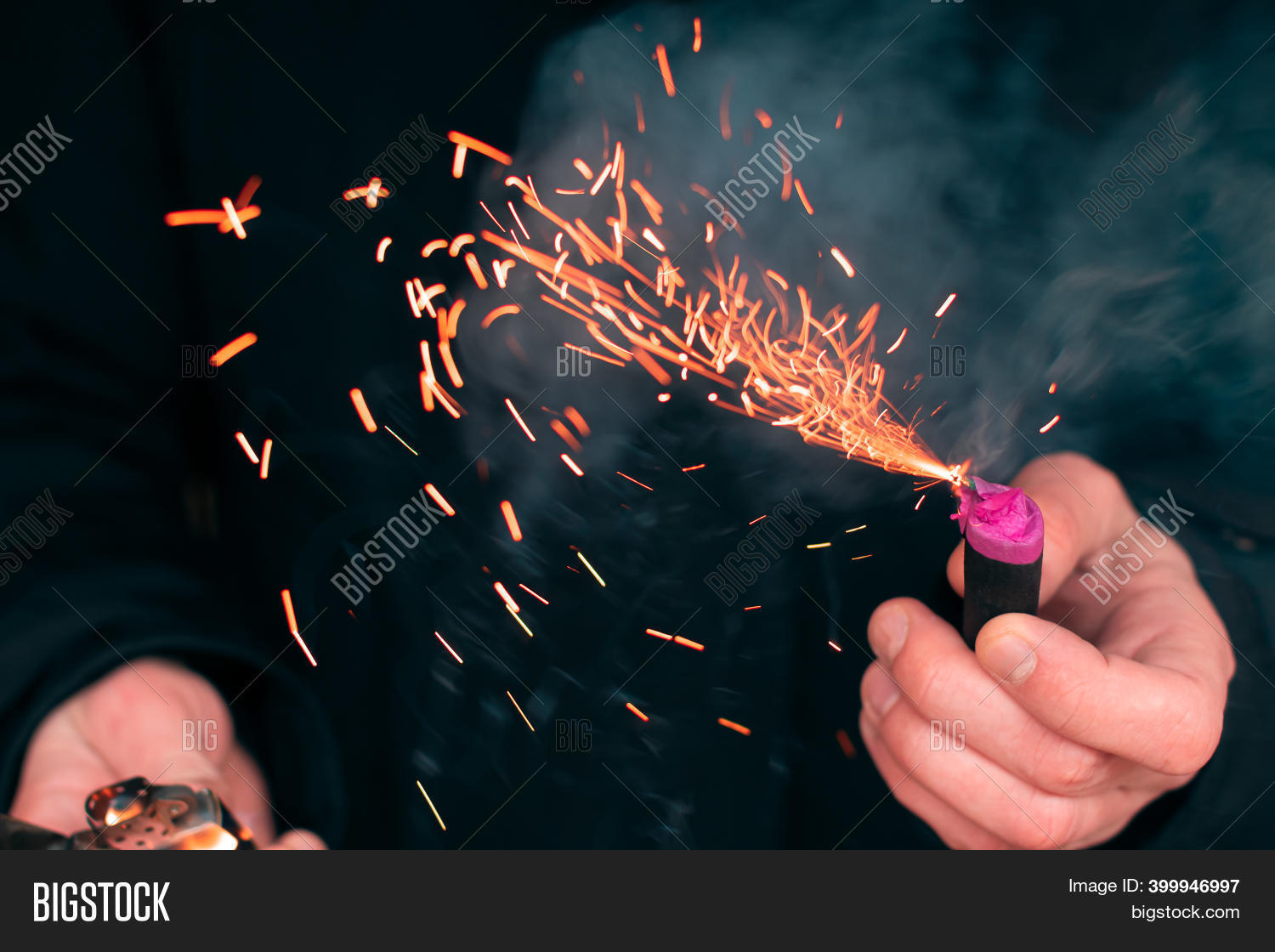 Firecracker Hand. Man Image & Photo (Free Trial) | Bigstock