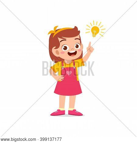 Cute Little Kid Girl Vector & Photo (Free Trial) | Bigstock