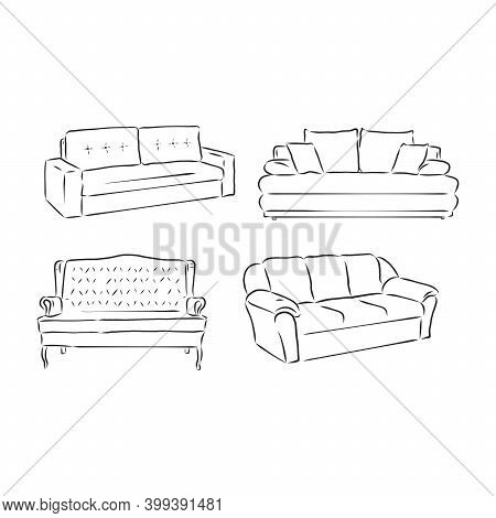 Set Sofas Drawings Vector & Photo (Free Trial) | Bigstock