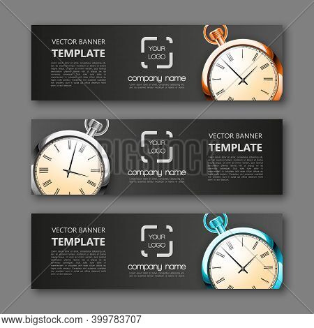 Banner Clock Vector & Photo (Free Trial) | Bigstock