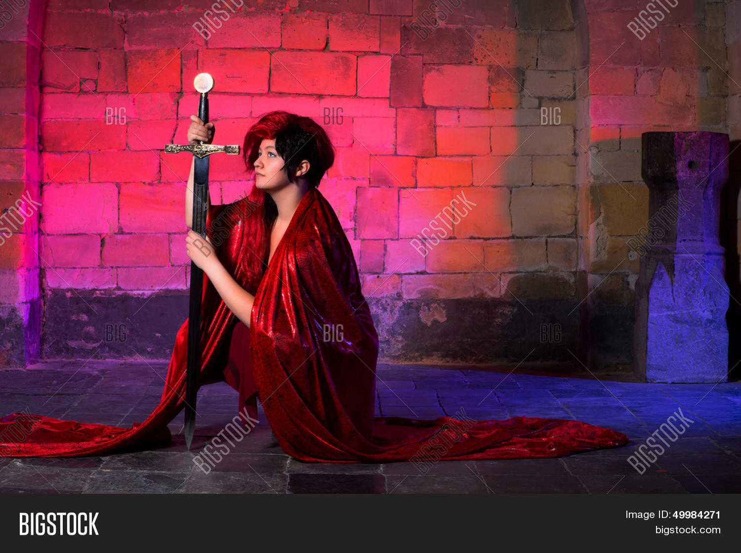 Kneeling Gothic Woman Image & Photo (Free Trial) | Bigstock