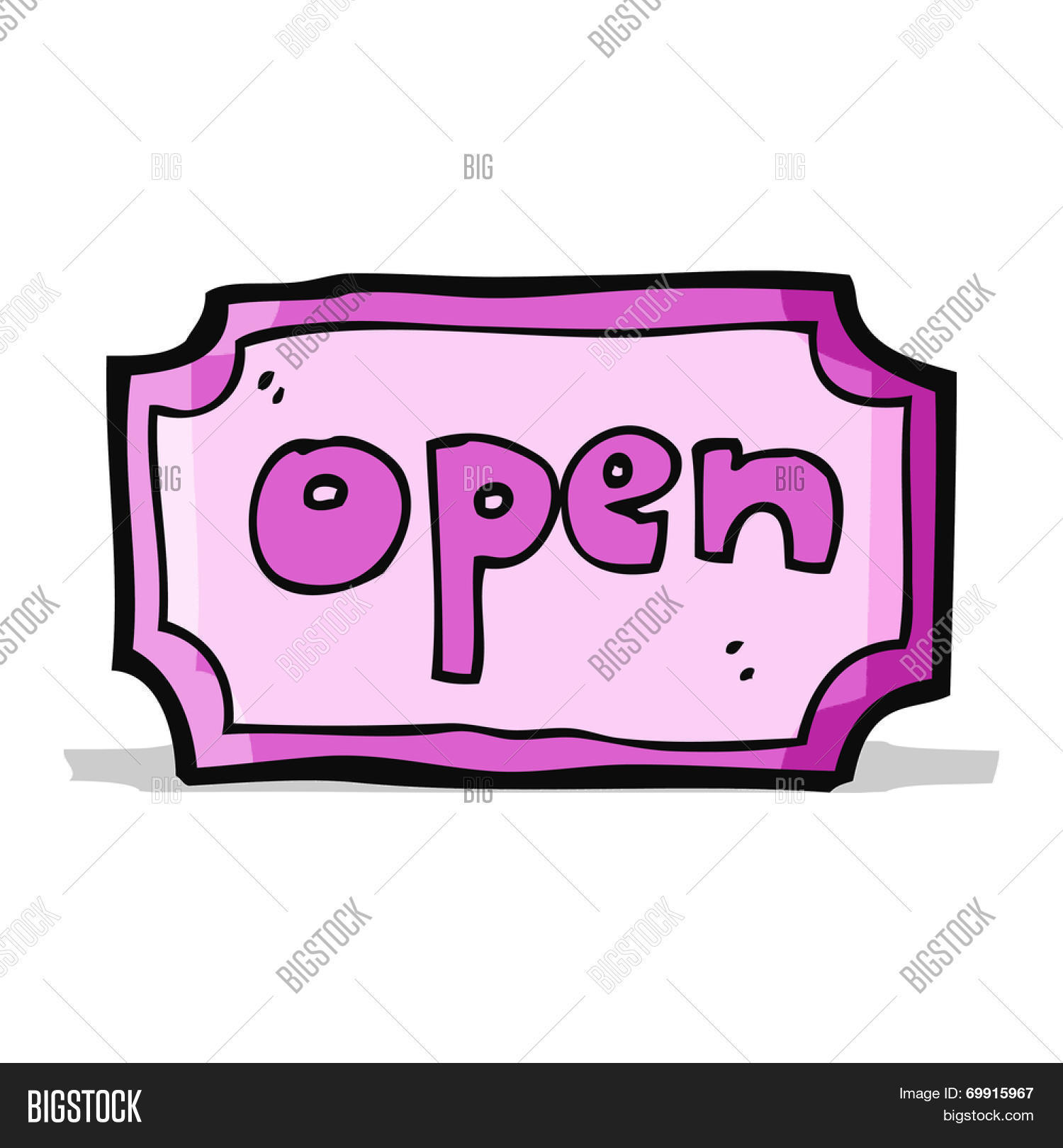 Cartoon Open Sign Image & Photo (Free Trial) | Bigstock