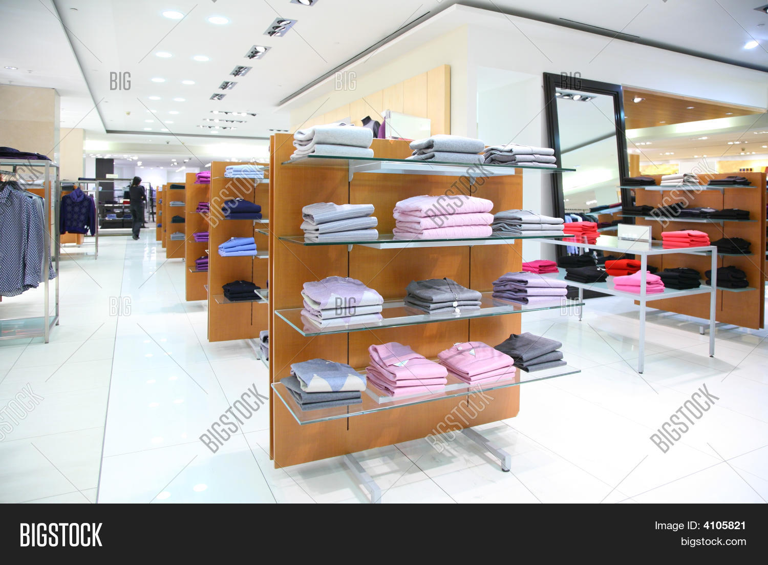 Clothing On Shelfs In A Empty Modern Store Stock Photo & Stock Images ...