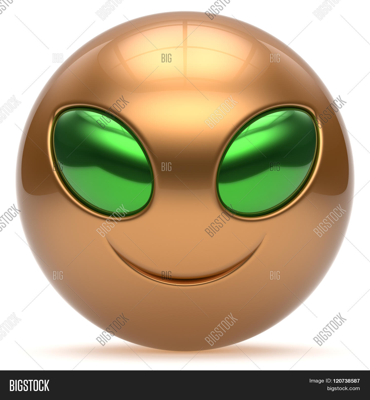 Smiley Alien Face Cartoon Cute Head Image & Photo | Bigstock