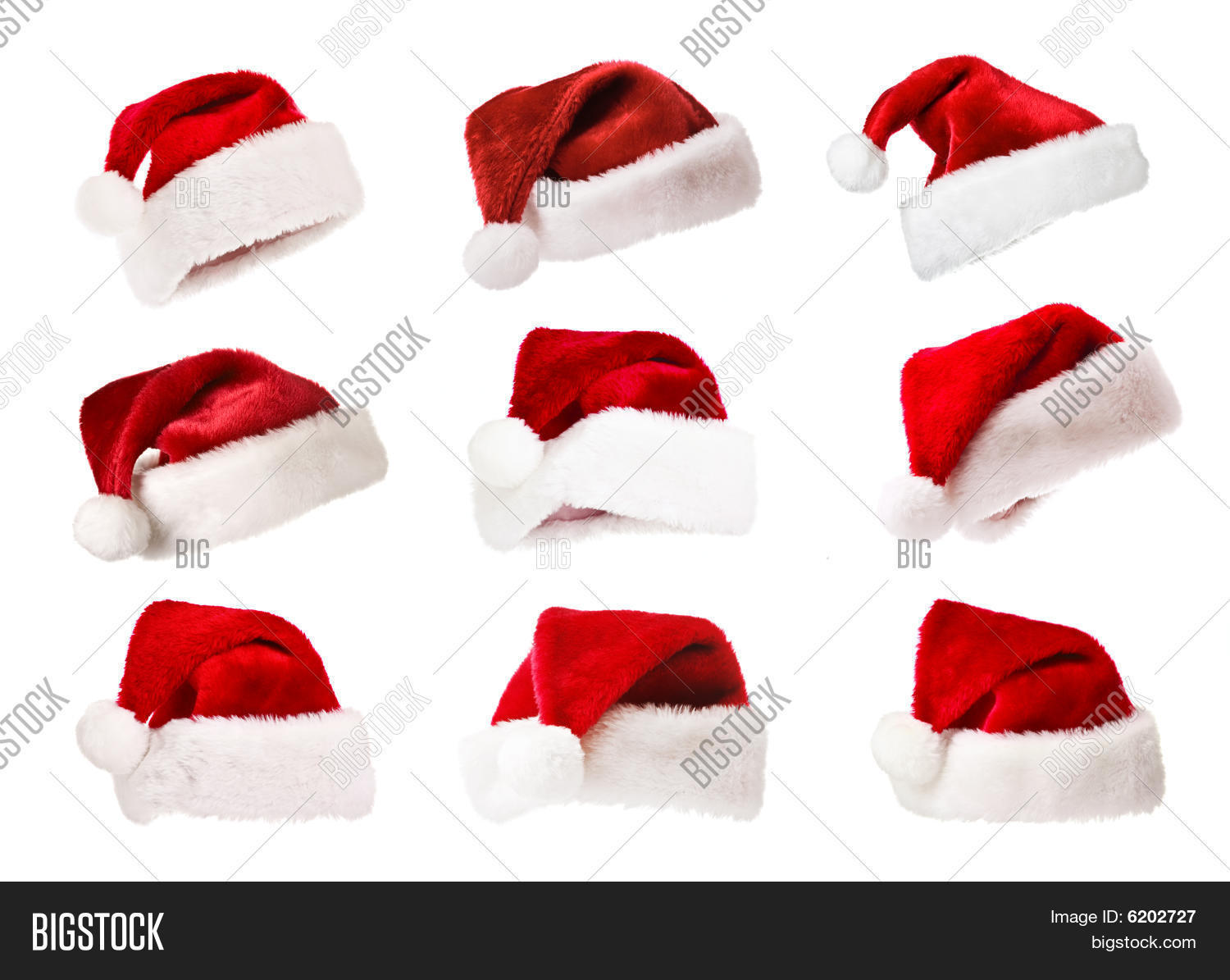 Set Of Santa Hats Isolated On White Stock Photo & Stock Images | Bigstock