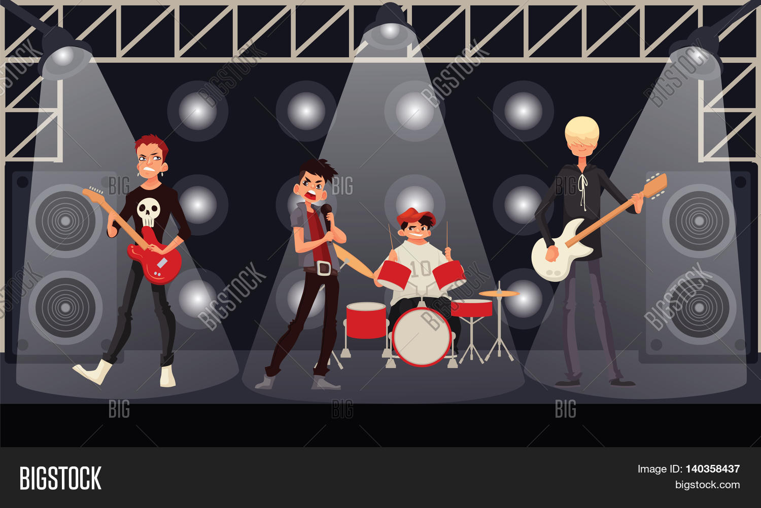 Rock Band Musicians Perform On Image & Photo | Bigstock