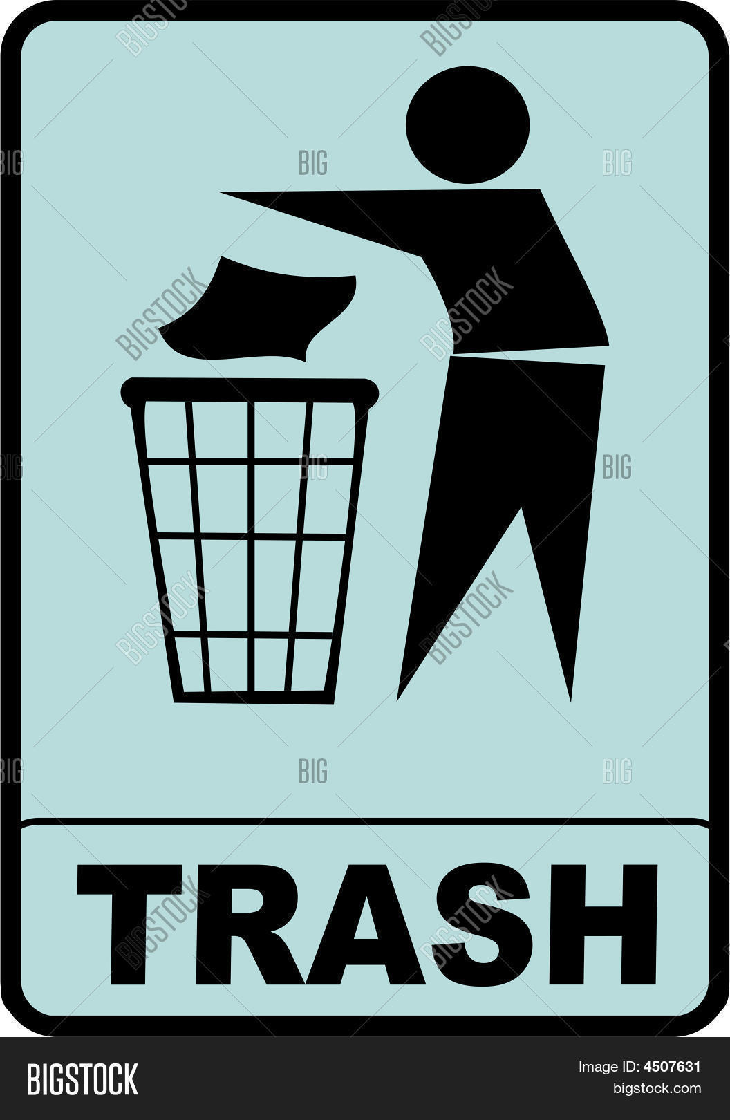 Trash Sign Stock Vector & Stock Photos | Bigstock