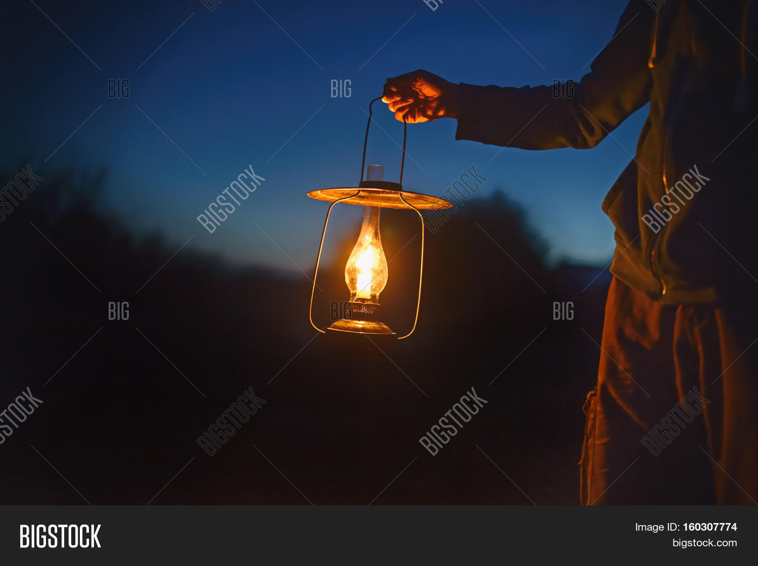 Man Holding Old Lamp Candle Image & Photo | Bigstock
