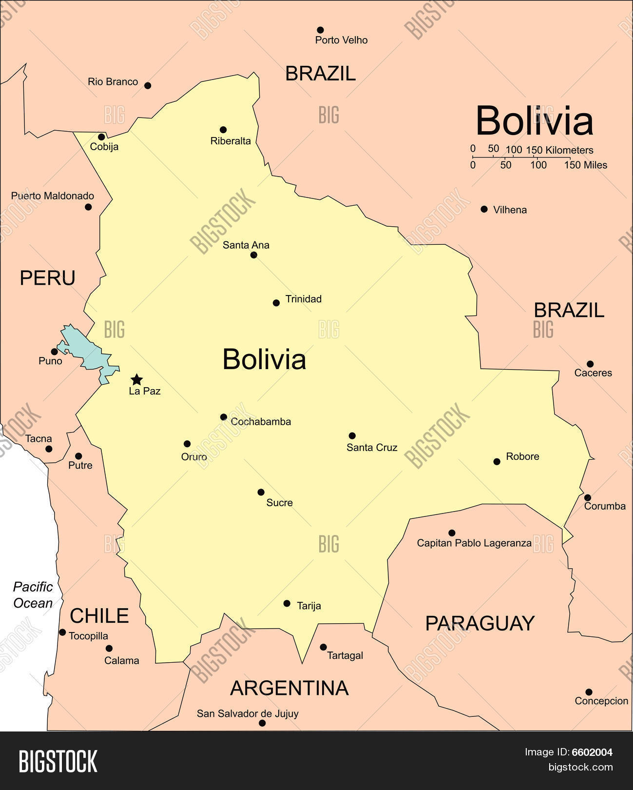 Bolivia and Surrounding Countries Stock Vector & Stock Photos | Bigstock