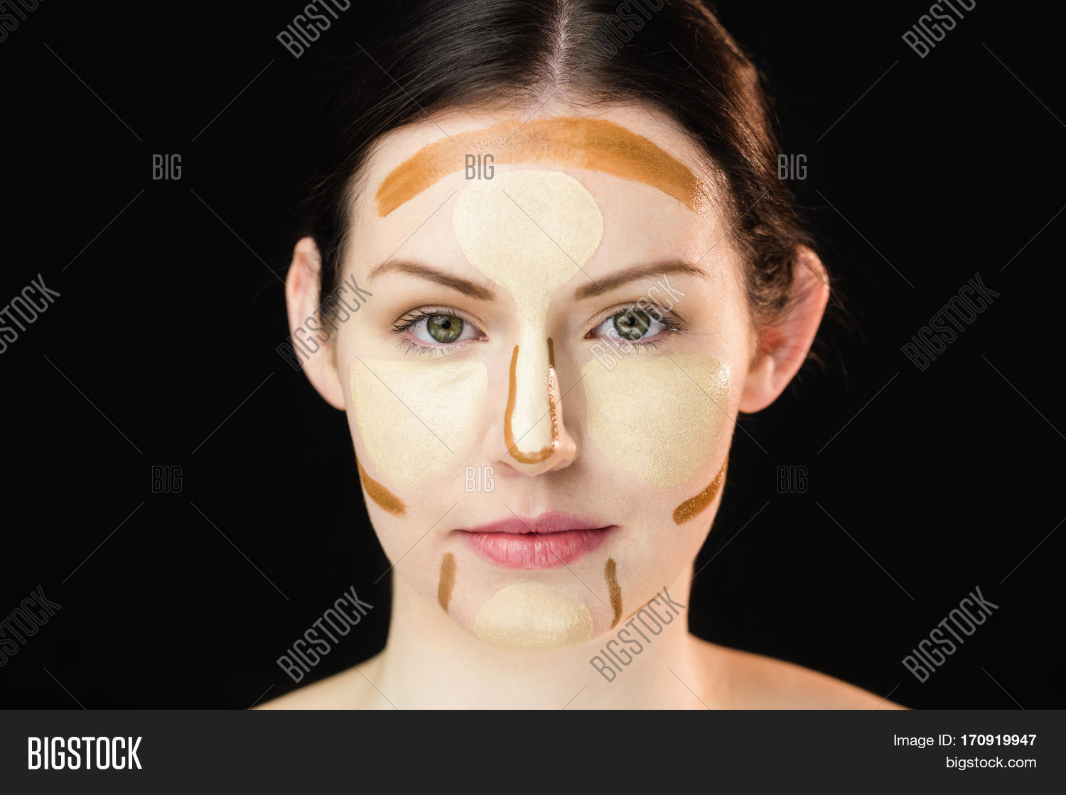 Portrait of woman with contouring makeup in a studio Stock Photo ...