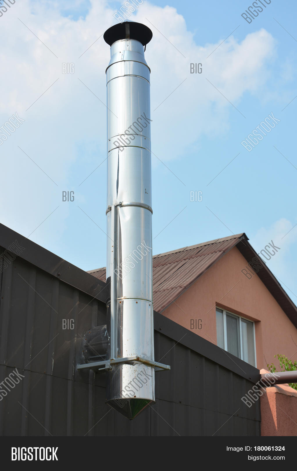 Stainless Steel Chimney. Close On Image & Photo | Bigstock