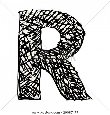 Scribble Alphabet, Doodle Letter R Vector & Photo | Bigstock