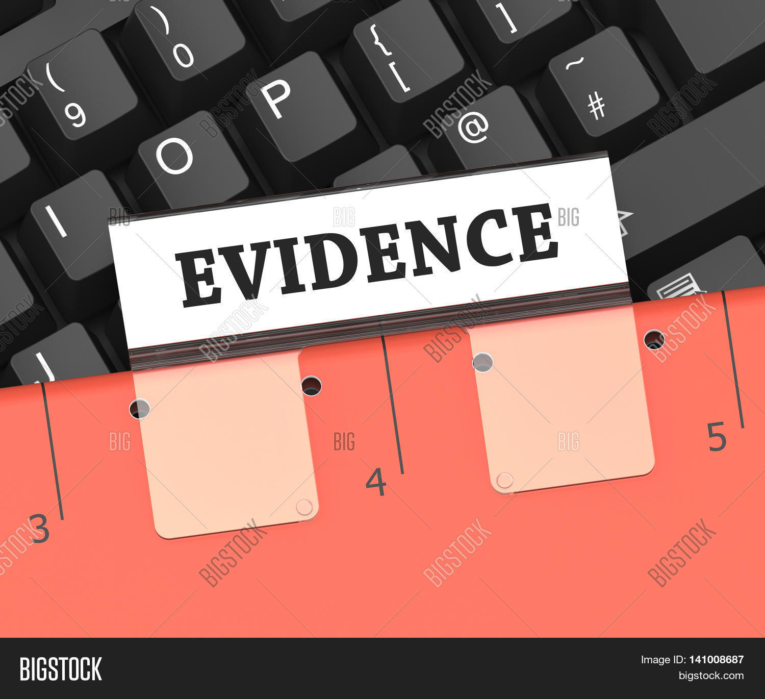 Evidence File Means Forensic Facts And Folders 3D Rendering Stock Photo ...