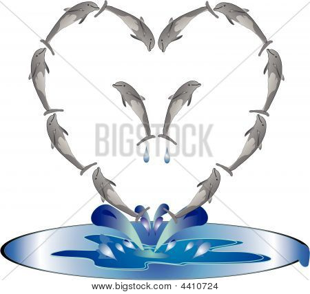Dolphins Forming Heart Vector & Photo | Bigstock