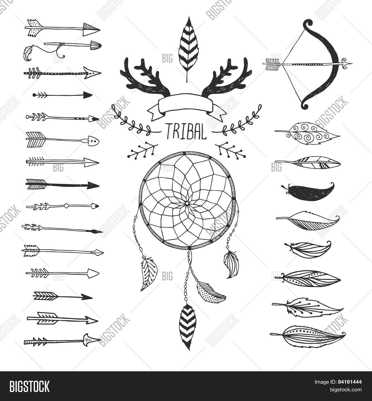 Vector Tribal design elements, aztec symbols, arrows Stock Vector ...