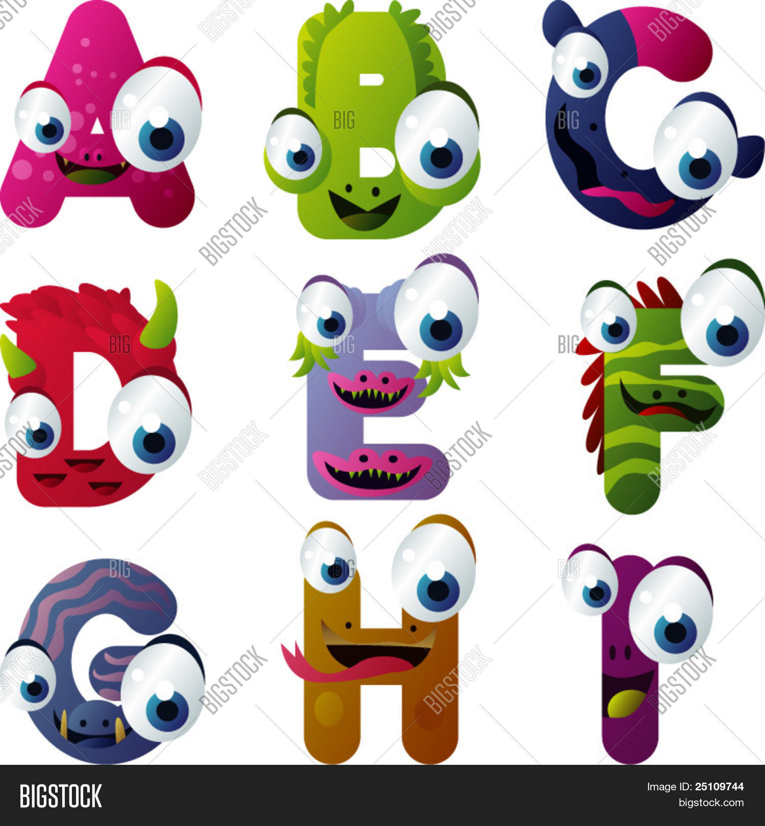 Vector Monster Alphabet Vector & Photo | Bigstock