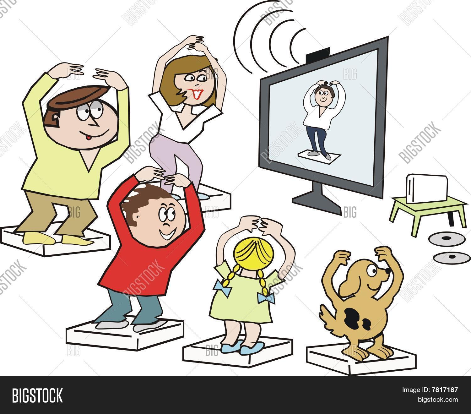 Family exercise cartoon Stock Vector & Stock Photos | Bigstock