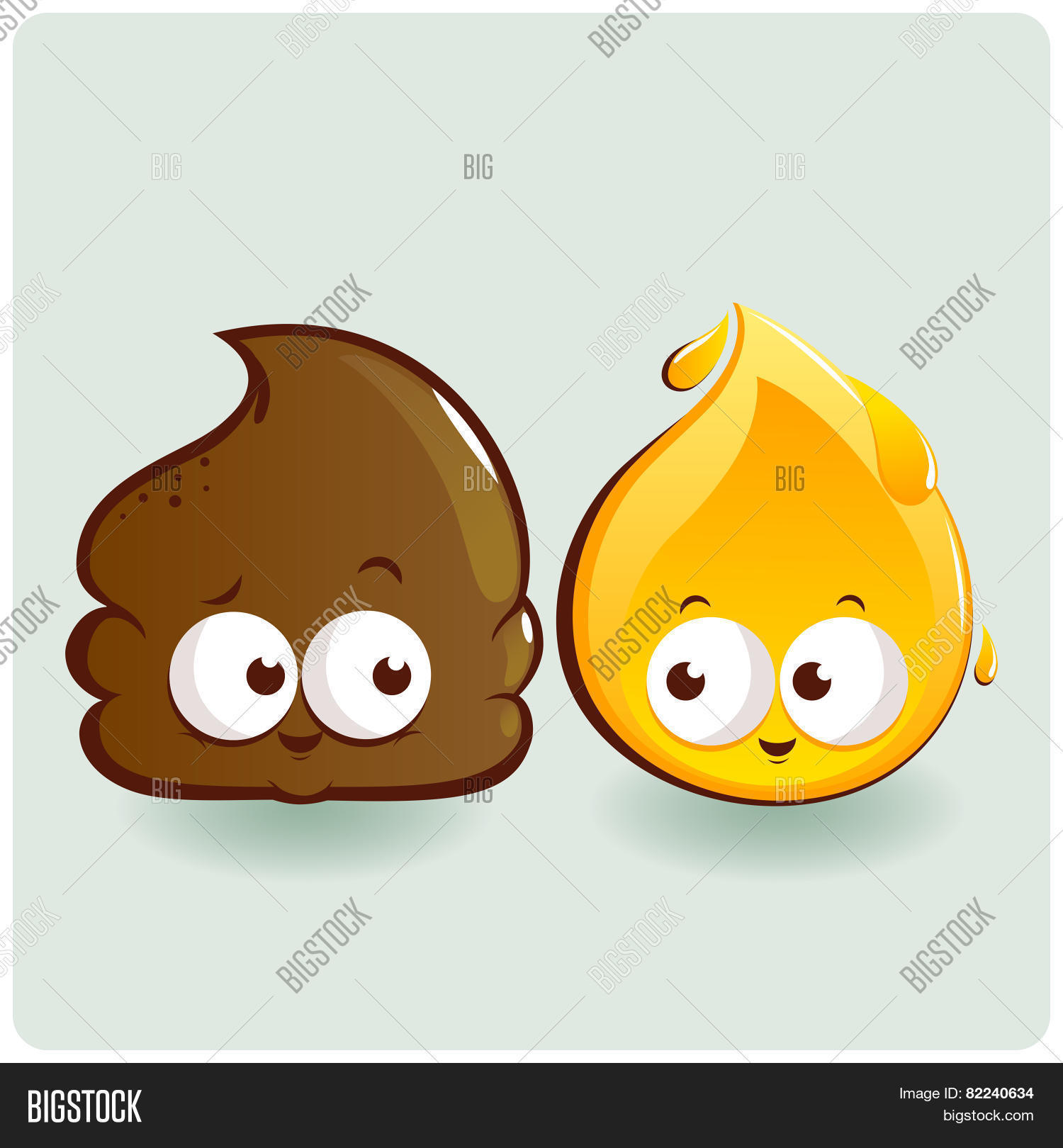 Cute Poop Pee Cartoons Vector & Photo | Bigstock
