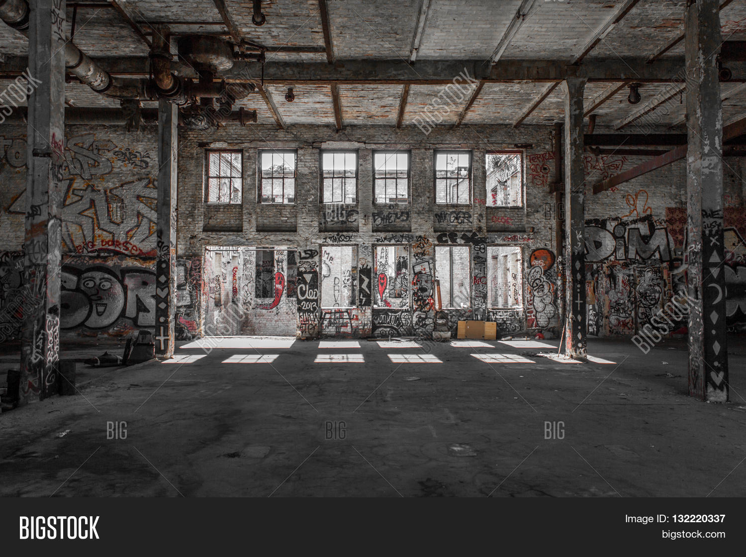 Abandoned Warehouse - Factory Room - Empty Loft Stock Photo & Stock ...