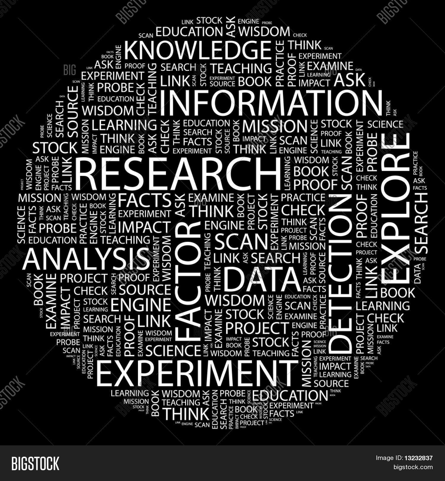 RESEARCH. Word Collage On Black Vector & Photo | Bigstock
