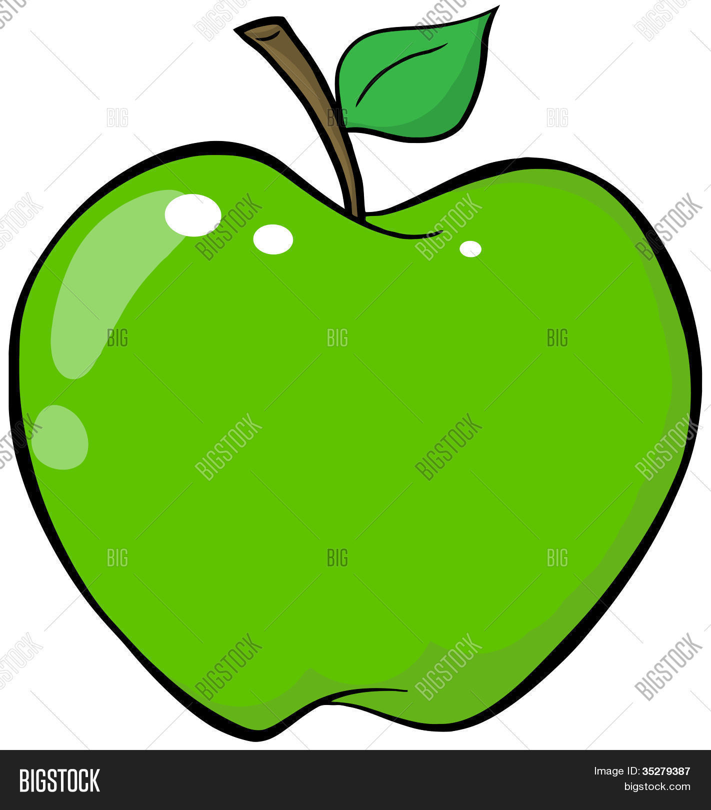 Cartoon Green Apple Image & Photo | Bigstock