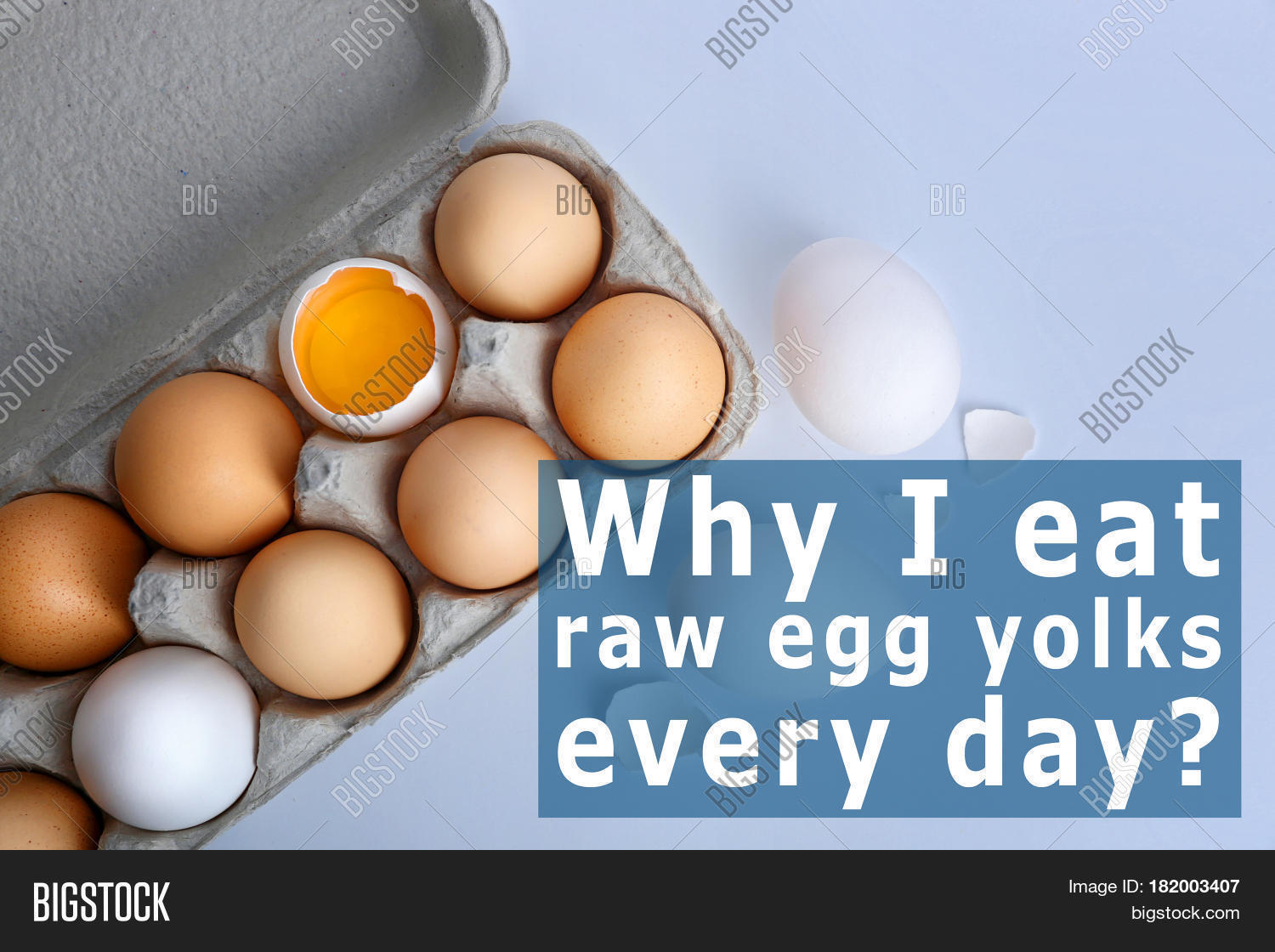 Text WHY EAT RAW EGG YOLKS EVERY Image & Photo | Bigstock