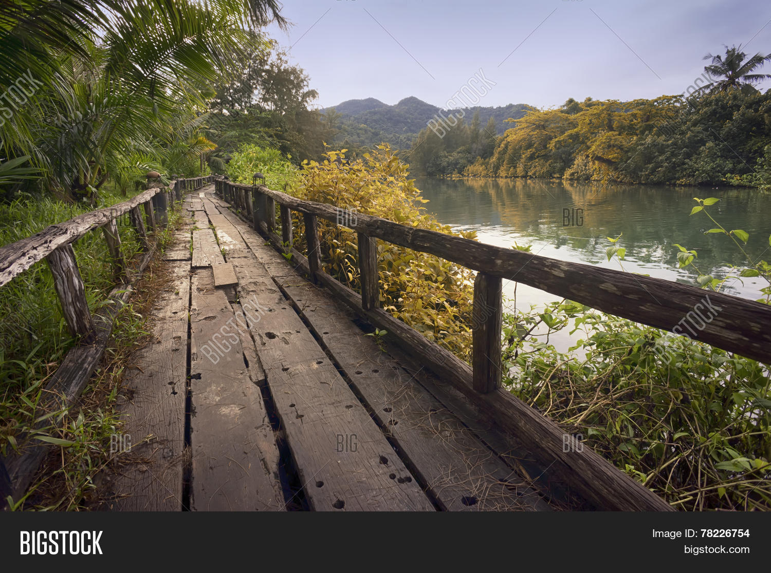 Old Wooden Bridge Over Small River Stock Photo & Stock Images | Bigstock