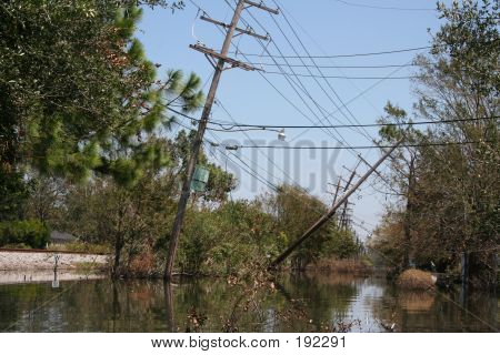 Downed Power Lines From Hurricane Katrina In New Orleans Stock Photo ...