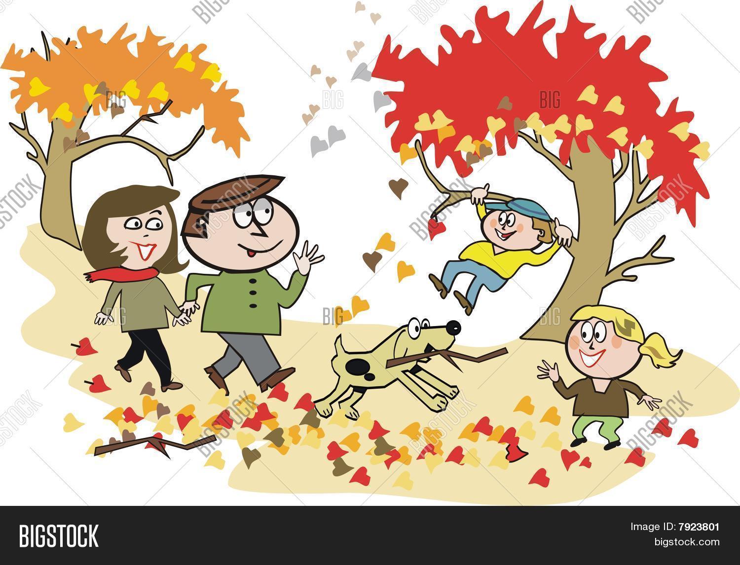 Family Autumn Cartoon Vector & Photo | Bigstock