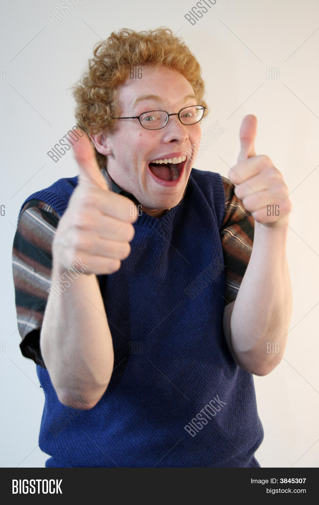 Nerd Giving Energetic Thumbs Up Stock Photo & Stock Images | Bigstock