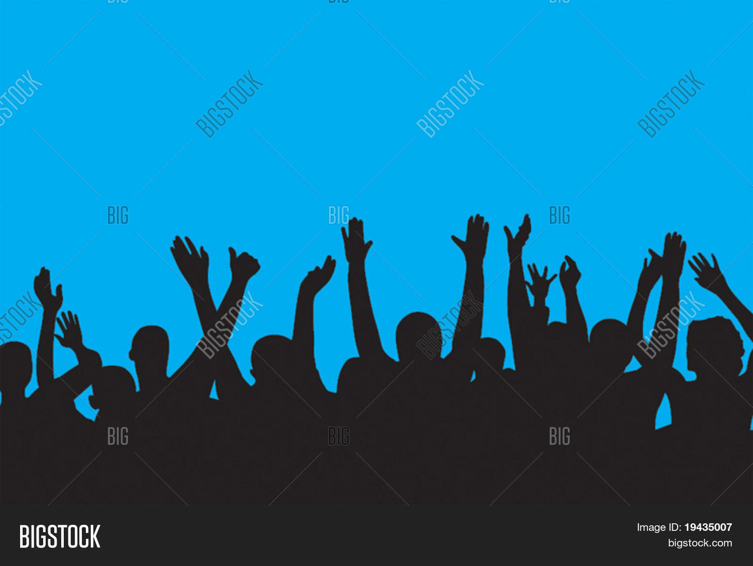 Vector y foto Multitud Con Las Manos Levantadas | Bigstock