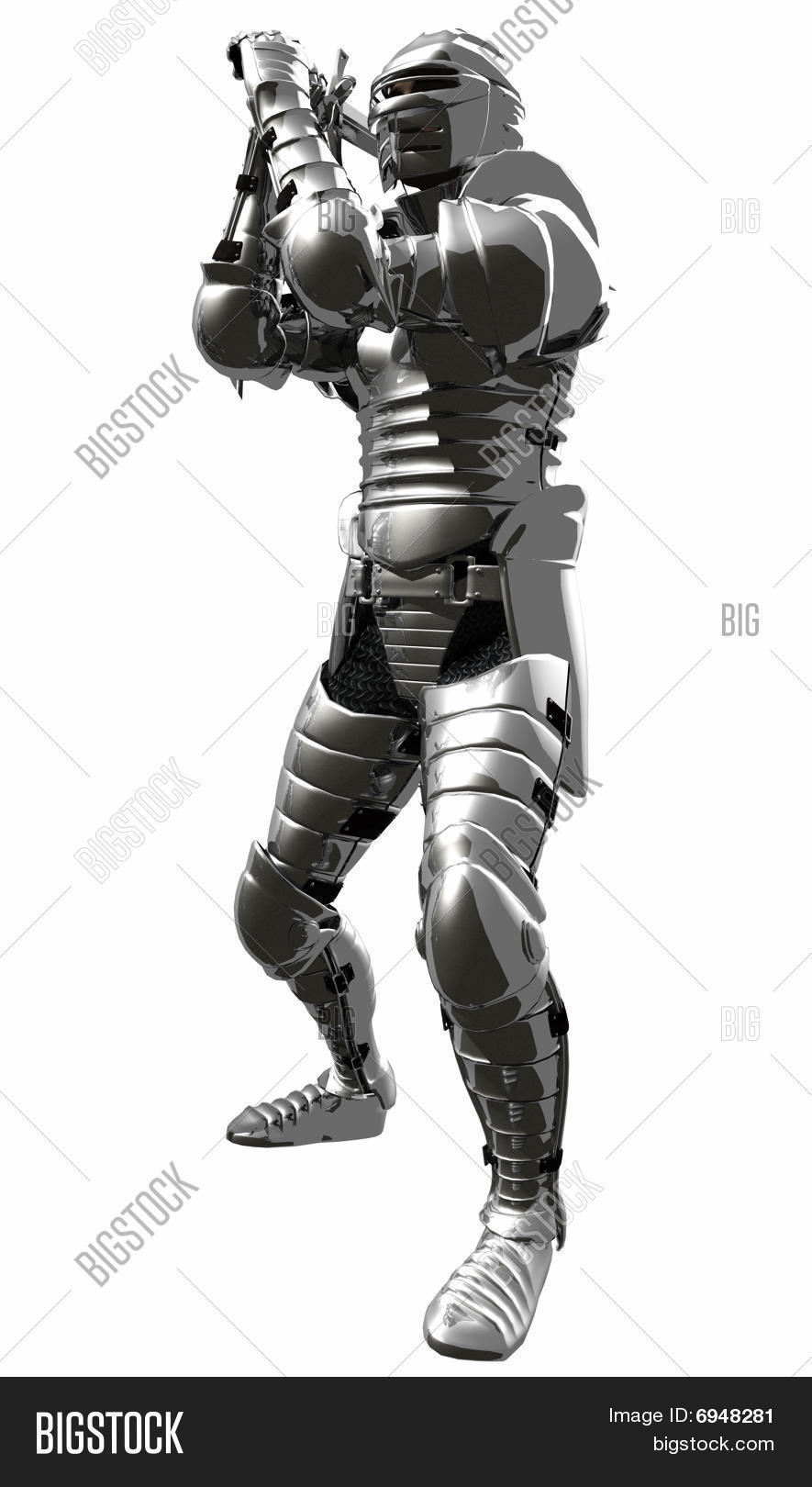 Knight in Medieval Armour - sword raised Stock Photo & Stock Images ...