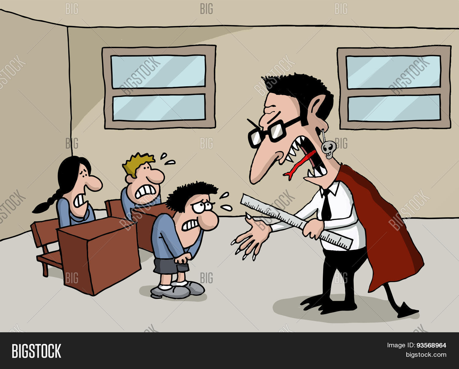 Cartoon of a teacher in class Stock Vector & Stock Photos | Bigstock