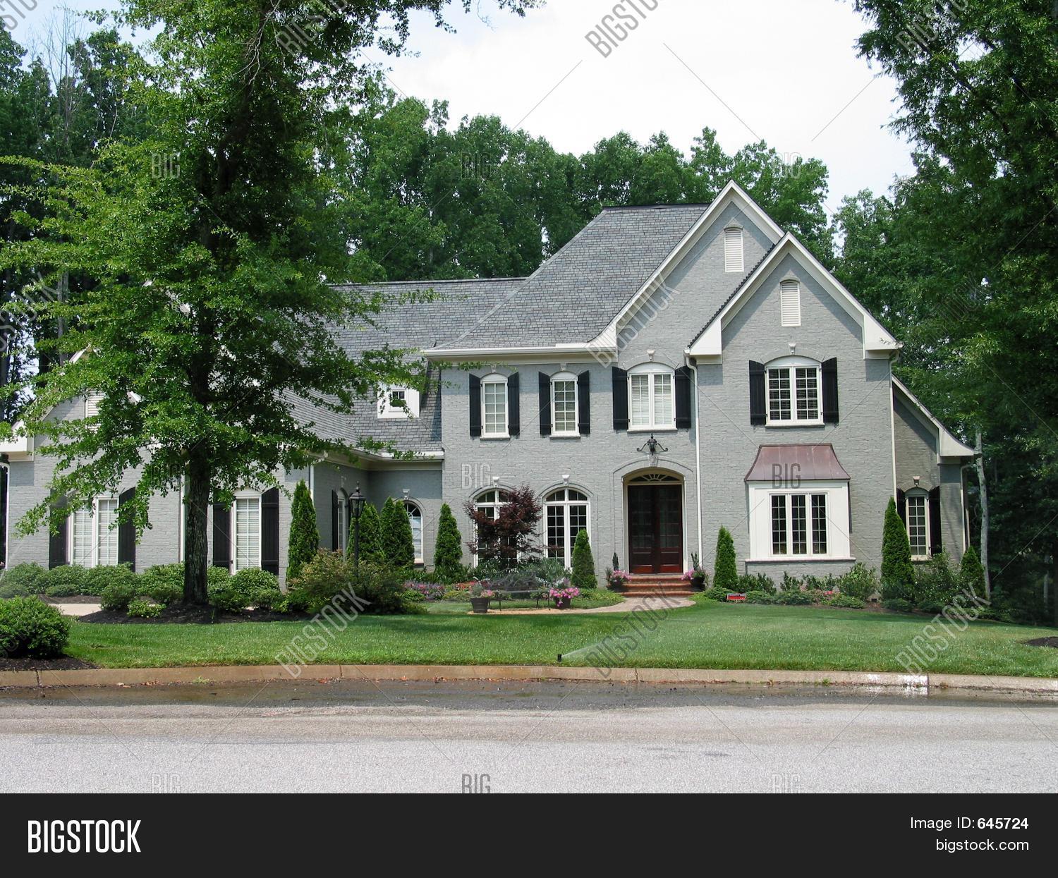 Gray Brick House Image & Photo | Bigstock
