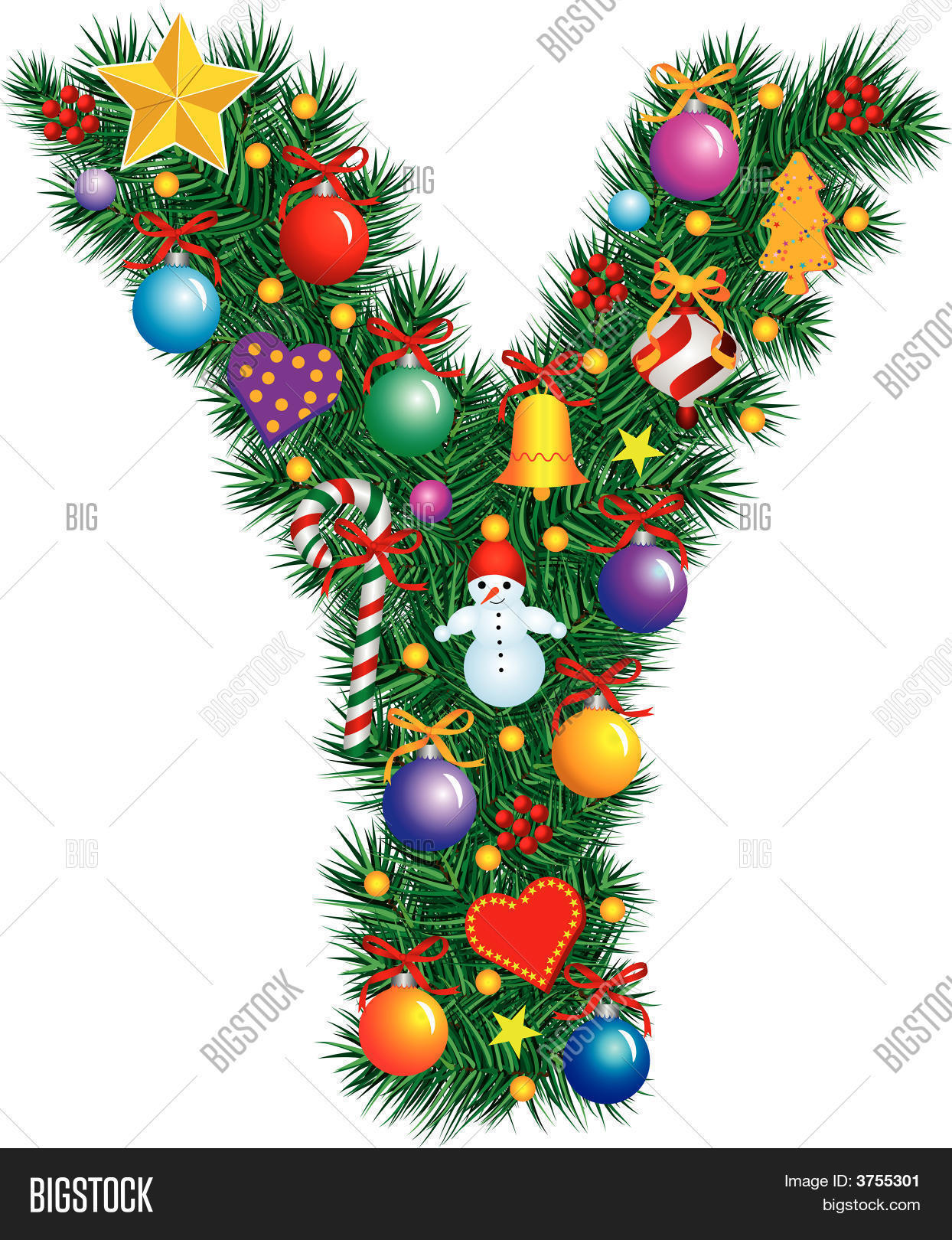 Alphabet Letter Y - Christmas Vector & Photo | Bigstock