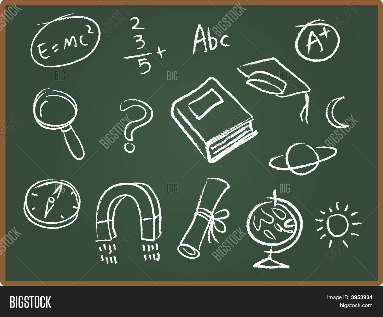 School Drawing Chalk Board 1 Stock Vector & Stock Photos | Bigstock