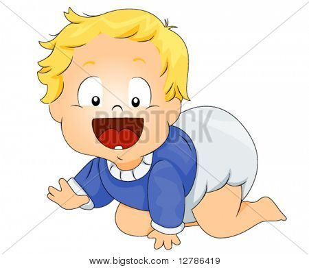 Bebé gateando vector - Imagui